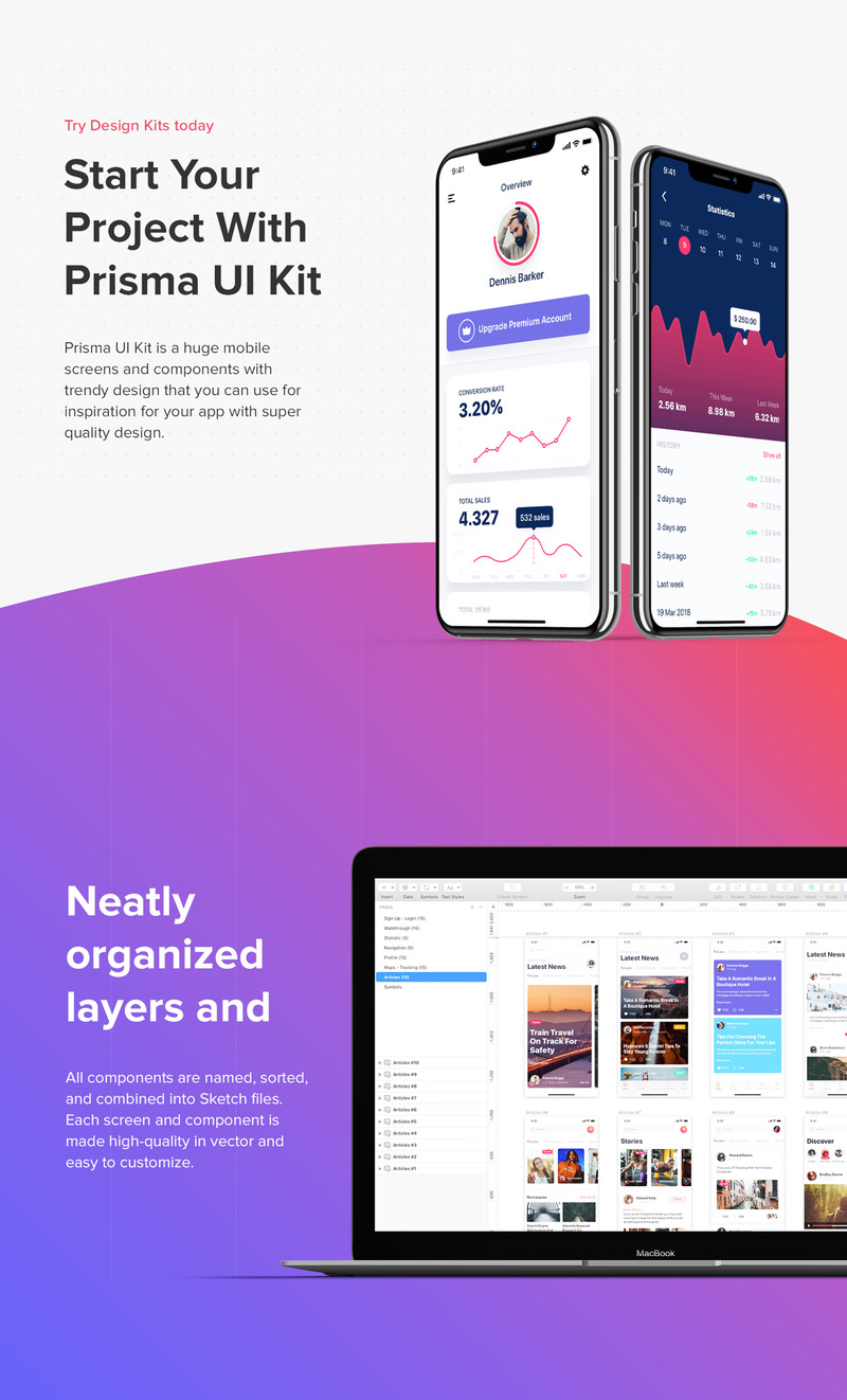 Prisma - Mobile App UI Elements #90800 - TemplateMonster